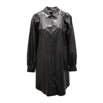 Twinset Eco-Lederkleid Schwarz Viskose - - Dresses - Damen - Schwarzk - M