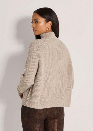Madeleine Strickpullover Weicher Pullover mit Stehkragen Feiner Patent-Strick & Raglan&auml;rmel