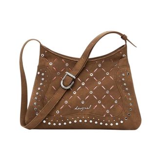 Desigual Braune Polyethylen Damen Schultertasche - - Bags - Damen - Braun - ONE SIZE