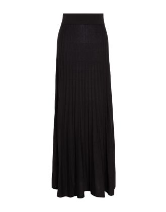 8 by YOOX VISCOSE PLEATED KNIT LONG SKIRT