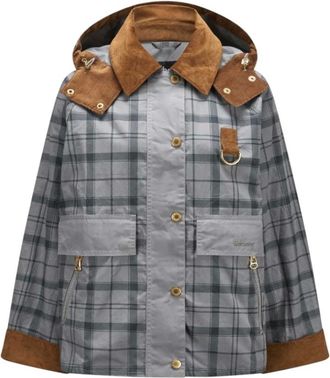 Barbour Femme, Vestes, Gris, Taille: 38 FR Veste &agrave; carreaux d&eacute;contract&eacute;e Carnforth