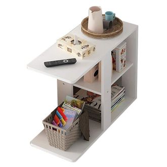 Generic Wei&szlig; - Nachttisch Mit R&auml;dern, Beistelltisch, Ablage, Modernes, Schlichtes Design, Beistelltisch for Schlafzimmer, Wohnzimmer