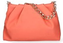 Gave Lux Sac à bandoulière pour femme en cuir véritable Made in Italy 31 x 21 x 7 cm, Saumon, Taille unique