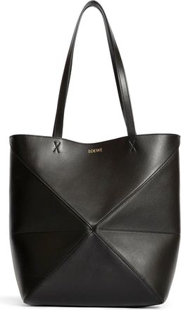Loewe Medium Puzzle Fold Tote In Shiny Calfskin