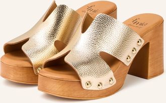 &Egrave; Mia &Egrave; Mia Plateau-Mules Mit Nieten gold