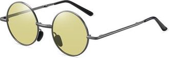 Generic Lunettes De Soleil Pliables &Agrave; Monture Ronde En M&eacute;tal, For Hommes Et Femmes, Style Tendance.(Yellow)