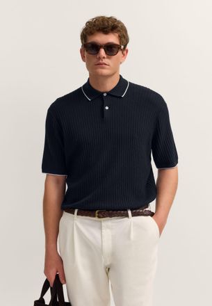 Bugatti Herren Poloshirt gestrickt in Regular Fit
