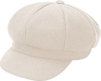 Generic DUHGBNE Chapeau pour femme Automne et Hiver Chaud Mode Laine B&eacute;ret Peintre D&ocirc;me Tendance Chapeau Chapeaux Femmes Type, blanc, taille unique