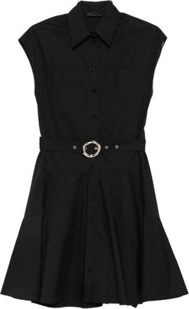 Liu Jo Femme, Robes, Noir, Taille: 38 FR Robe Chemise Mini Ceintur&eacute;e