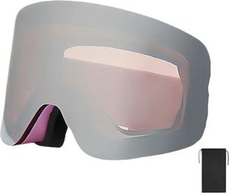 Generic Lunettes de ski sans monture pour adultes, verres magn&eacute;tiques anti-bu&eacute;e, protection UV400 pour ski et snowboard, Pink-pink, Taille unique