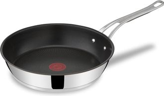 T-fal Jamie Oliver Cooks Classics Bratpfanne 28 cm, Pfanne Induktion, Antihaftversiegelung, Thermo-Signal bei idealer Brattemperatur, backofenfest, Edelstah