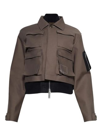 sacai multi-pocket jacket - Braun