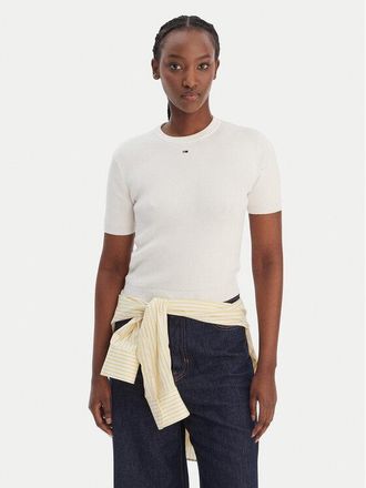 Tommy Jeans Pullover Essential DW0DW19336 &Eacute;cru Regular Fit