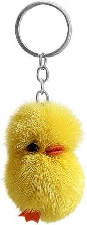 Generic Porte-cl&eacute;s canard jaune - Ornement de sac en fourrure de 3 x 5 cm, accessoire doux et moelleux, design porte-cl&eacute;s en mat&eacute;riaux | D&eacute;coration amusante p