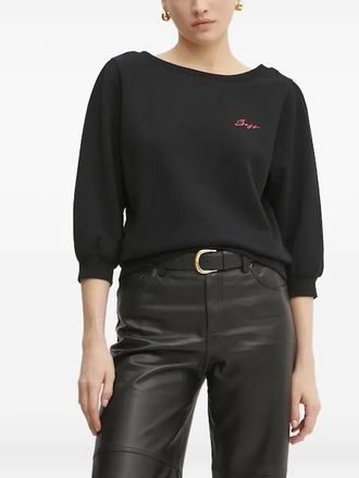 BOSS sweat à logo brodé - Noir