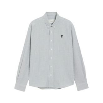 Ami Wei&szlig;e Hemd mit Besticktem Logo Lange &Auml;rmel - - Shirts - Herren - Mehrfarbig - XL