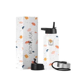 Iron Flask Edelstahl Trinkflasche mit Strohhalm - 650/950/1200/1800 ml - Kohlens&auml;ure Geeignet Auslaufsicher Doppelwandig Isoliert Thermosflasche BPA-Freie - Wass