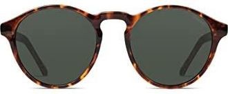 Komono Devon Tortoise Lunettes de soleil unisexes rondes en Bio-Nylon pour homme et femme avec protection UV et verres résistants aux rayures