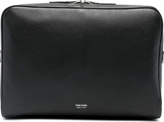 Tom Ford Homme, Sacs, Noir, Taille: ONE Size Pochette minimaliste pour ordinateur portable en cuir grain&eacute;