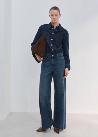 Mango Combinaison denim boutons bleu fonc&eacute; - Femme - XS - MANGO