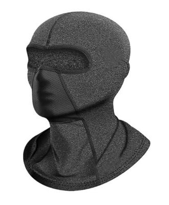 Generic Masque coupe-vent chaud pour lhiver, Gris long - sans trou, M