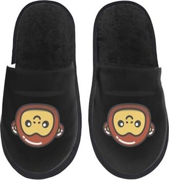 Generic L&eacute;g&egrave;re Pantoufles &agrave; Hiver Singe mignon Chaussures de Maison &eacute;l&eacute;gant Chaussons en Peluche pour Maison Femme Adulte L