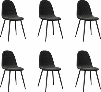 vidaXL Vidaxl - Chaises à manger lot de 6 noir velours