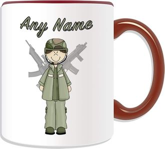 Unigift UniGift Personalisierbares Geschenk - Soldat weibliche Tasse (Beruf Design Farbe) jeder Name Nachricht einzigartig - Job Armee Waffe Offizier Panzer P