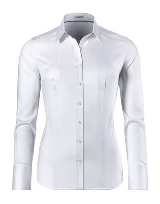Vincenzo Boretti Bluse, modern-fit/leicht tailliert, Hemdkragen, Twill - bügelleicht weiß 38