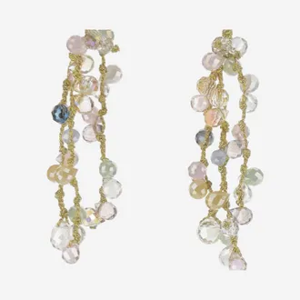 Mela Womens Teardrop Earrings Multicolour Natural Fibre