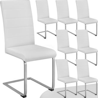 TecTake 8er Set Esszimmerstühle modern, ergonomischer Stuhl für Esszimmer, Besucherstuhl, Möbel für Küche, Esstisch, Küchenstühle, Freischwinger Essstühle, ho