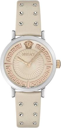 Versace Femme, Accessoires, Beige, Taille: ONE Size Montre analogique à bracelet en cuir