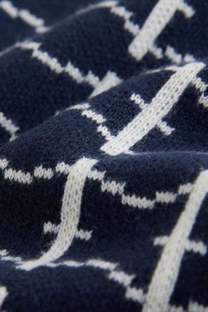 Next Polokragenpullover Relaxed Fit Poloshirt aus Strick mit Geo-Muster (1-tlg)