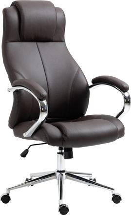 Clp Bürostuhl Salford I Schreibtischstuhl mit Echtlederbezug I Stuhl höhenverstellbar und drehbar, Farbe:braun