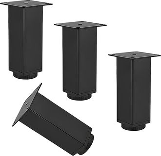 Generic 10 cm Hohe M&ouml;belf&uuml;&szlig;e F&uuml;r K&uuml;che, Tisch, Stuhl, Schreibtisch, Schrank, 4er-Set Metall-Schrankf&uuml;&szlig;e Mit Rutschfester Unterseite Und Verstellbarer Fu&szlig;kappe