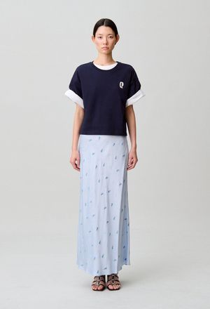 Claudie Pierlot Satinrock mit Blumenmuster