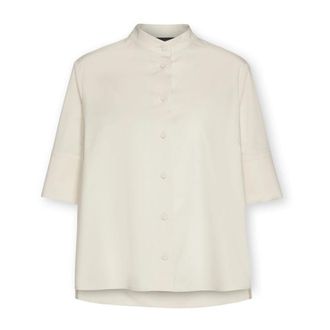 Elena Miro Mandarin Kragen Hemd - - Blouses & Shirts - Damen - Beige - L