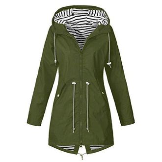 Generic VêTements ImperméAbles Femme Veste Coupe-Vent Avec Poches Et Doublure ZippéE Manteau Coupe-Vent De Couleur Unie ImperméAbles Pour Femmes Veste De Plui