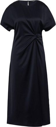 Comma Midikleid Kleid Flie&szlig;endes Satinkleid mit Knotendetail