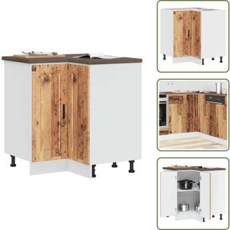 vidaXL K&uuml;chen-Eckunterschrank Porto Altholz-Optik Holzwerkstoff - K&uuml;cheneckunterschrank - K&uuml;cheneckunterschr&auml;nke - Eckunterschrank - K&uuml;chen-Eckunterschrank