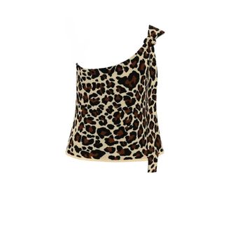 Silvian Heach Femme, Tops, Multicolore, Taille: 40 FR Top Imprim&eacute; Animalier Asym&eacute;trique