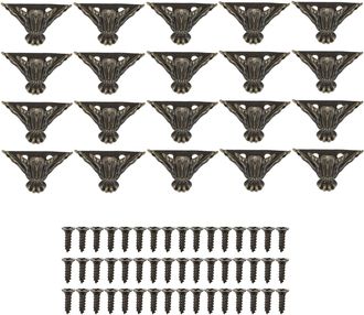 Holibanna 20 St&uuml;ck Teiliges Antike Metall Box Beine aus Zinklegierung Vintage Schmuckkasten F&uuml;&szlig;e mit Schrauben Robuste Eckschutz Holzbox Beine f&uuml;r Dekorative M&ouml;