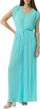 Comma Plissee-Jumpsuit mit V-Ausschnitt