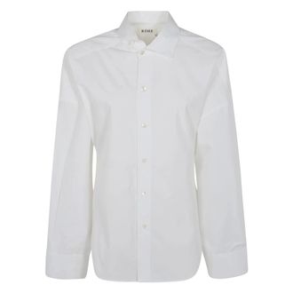 R&oacute;he Chemise &agrave; col asym&eacute;trique en popeline - Femme - Blouses et Chemises - Blanc - Taille: 38 FR