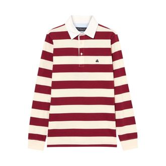Brooks Brothers Gestreiftes Rugby-Polohemd aus Jersey - - Tops - Herren - Rot - S