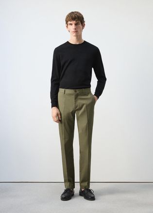 Mango Pantalon Dublino chino slim-fit olive - Homme - 38 - MANGO MAN