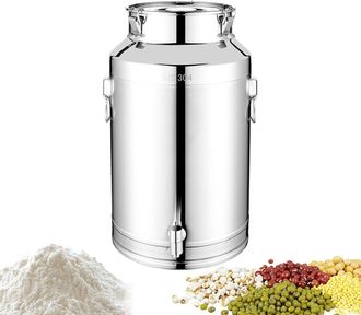 Generico Beh&auml;lter f&uuml;r die K&uuml;che, 5 l/9 l/14 l, aus Edelstahl, luftdicht, mit Deckel, Kanister f&uuml;r den Au&szlig;enbereich, f&uuml;r Bier, Lebensmittel, Mehl, Kaffee