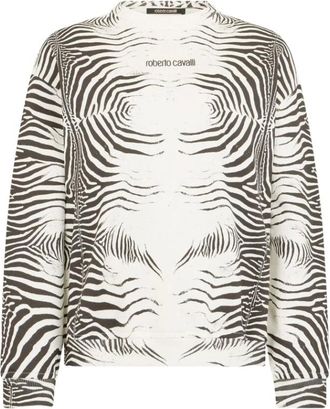 Roberto Cavalli Damen, Sweatshirts & Hoodies, Wei&szlig;, XSGr&ouml;&szlig;e