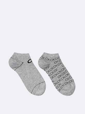 Calvin Klein 2er-pack Logo-knöchelsocken Aus Weich Gekämmter Baumwolle - Light Grey Melange - Damen - Einheitsgröße