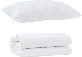 vidaXL Steppbett mit Kissen 2 pcs Weiß 135 x 200 cm Mikrofaser Vidaxl